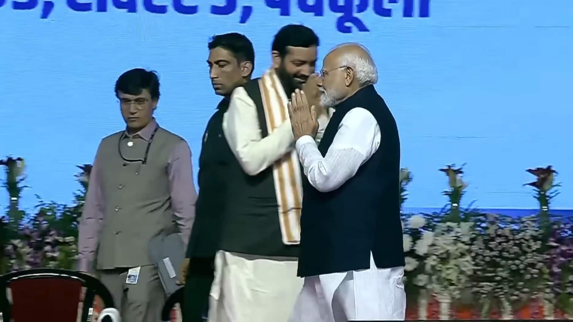 Nayab Singh Saini takes oath as Haryana CM for the second time; NDA leaders attend ceremony in a ...